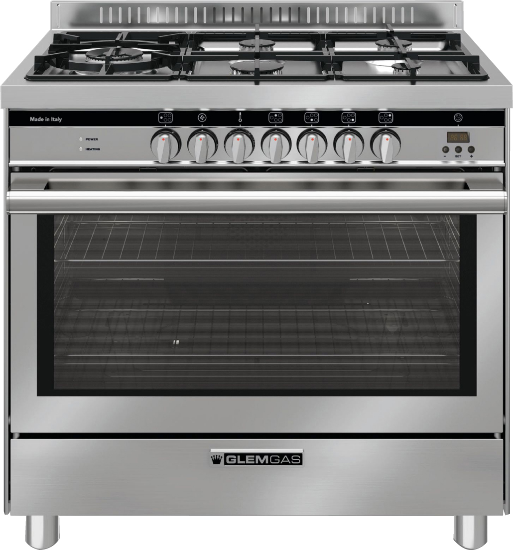 Glem 90cm Stainless Steel Dual Fuel Cooker GS965GE